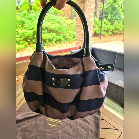 kate spade | Bags | Kate Spade Blue And Muted Pink Shoulder Bag With ...